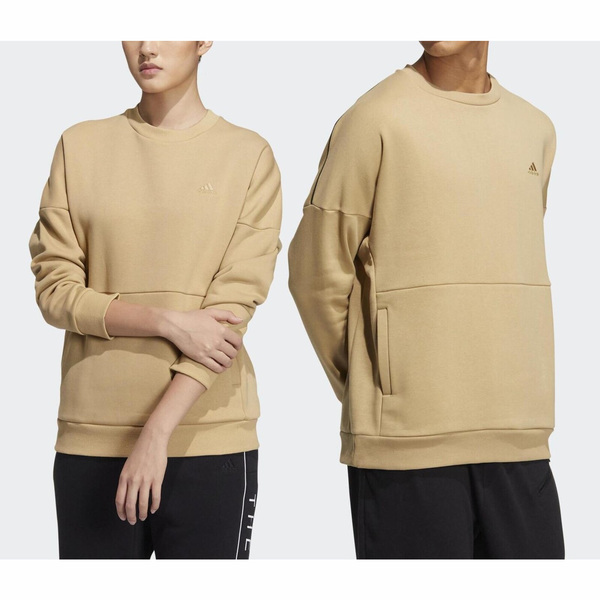 博客來-Adidas Wrd Wrd Crswt [HM2687] 男女 長袖上衣 運動 訓練 休閒 舒適 刷毛 亞洲版 卡其