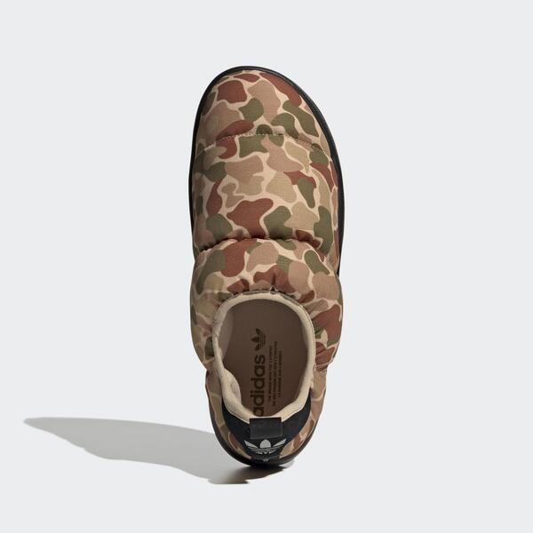 博客來-Adidas Puffylette [HP9076] 男女 休閒鞋 麵包鞋 運動 拖鞋 懶人鞋 舒適腳感 迷彩棕