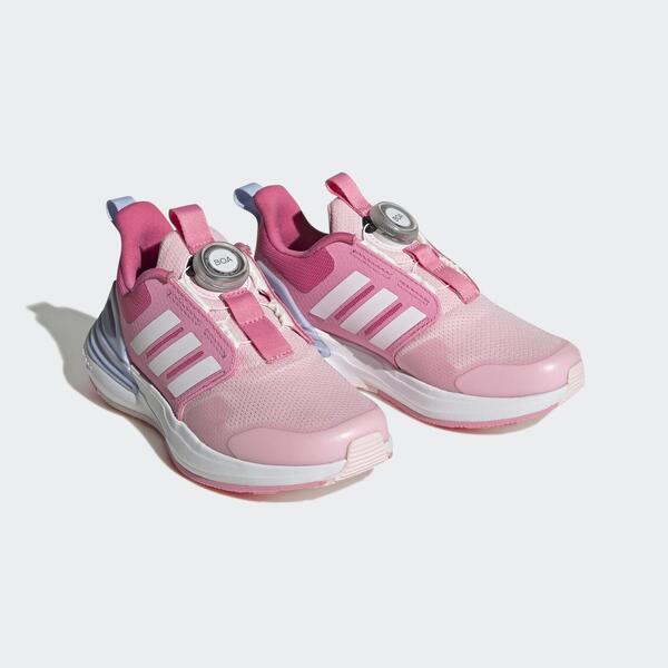 博客來-Adidas Rapidasport Boa K [IE6834] 中童 慢跑鞋 運動 休閒 支撐 無鞋帶 愛迪達 粉白