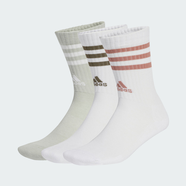 博客來-Adidas 3s C Spw Crw 3p [JG5854] 男女 中筒襪 運動 訓練 休閒 足弓支撐 3雙入 白綠