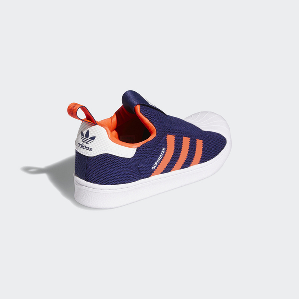 博客來-Adidas Superstar 360 C [Q46311] 中童鞋 運動 休閒 保護 易穿脫 彈性 愛迪達 深藍 橘